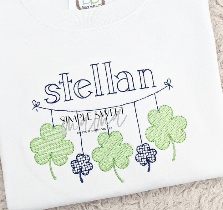 String of Clovers – Simple Sweet Mama Custom Embroidery